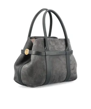 Loro Piana Logo Debossed Top Handle Bag