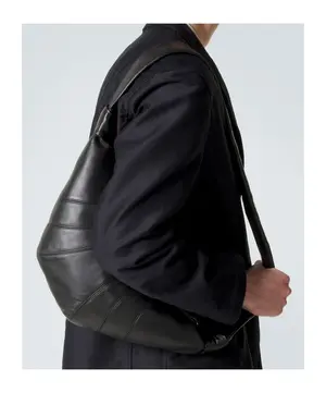 LEMAIRE Croissant Medium Leather Shoulder Bag