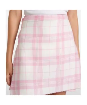 VIVIENNE WESTWOOD Plaid Wool-blend Mini Skirt With Buckled Straps
