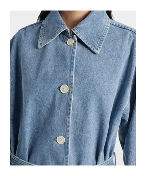 AGOLDE Long Button-down Denim Jacket