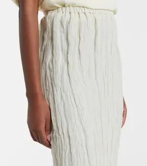 RÓHE Cotton-blend Midi Skirt - Nude