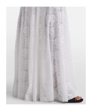 Norma Kamali Lace Corset Fishtail Gown