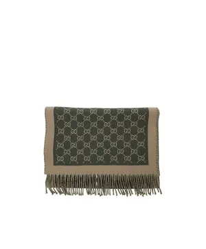 Gucci Fringe Detailed Knitted Scarf - Green