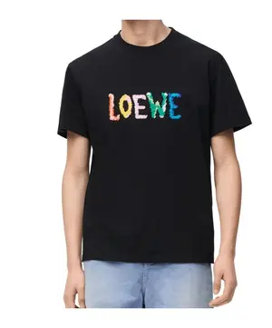 Loewe Logo Embroidered Crewneck T-shirt