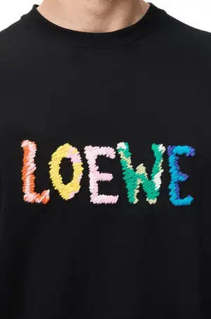 Loewe Logo Embroidered Crewneck T-shirt