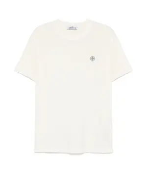 Stone Island Compass-motif Crewneck T-shirt - White