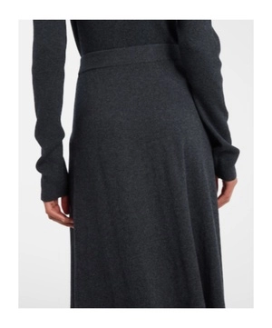 LISA YANG Adrienne Cotton And Cashmere Midi Skirt - Black