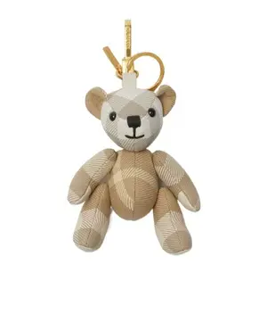 Burberry Thomas Bear Checked Charm - Flaxen