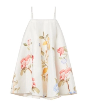LEO Caitlin Floral Linen-blend Minidress - White
