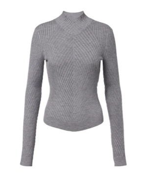 Victoria Beckham High-necked Knit Sweater - Gray