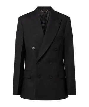 Victoria Beckham Double-breasted Virgin Wool Blazer - Black