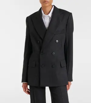 Victoria Beckham Double-breasted Virgin Wool Blazer