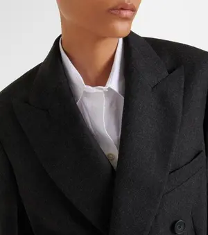 Victoria Beckham Double-breasted Virgin Wool Blazer
