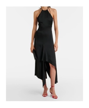 Victoria Beckham Asymmetrical Midi Dress - Black