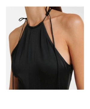 Victoria Beckham Asymmetrical Midi Dress - Black
