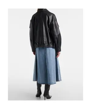 AGOLDE Distressed Denim Midi Skirt