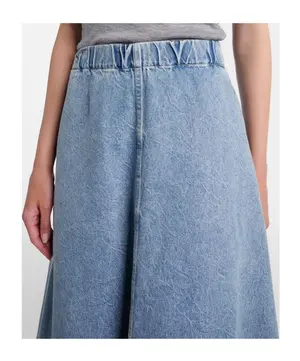 AGOLDE Distressed Denim Midi Skirt