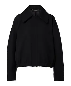 Victoria Beckham Arden Virgin Wool Gabardine Blouson Jacket - Black