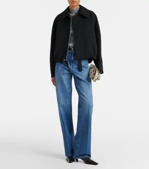 Victoria Beckham Arden Virgin Wool Gabardine Blouson Jacket