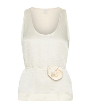 Marella Top With Matching Flower - White