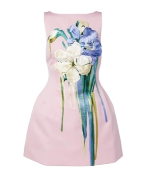 LEO Ali Floral-appliqué Minidress - Pink