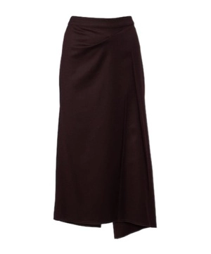 Victoria Beckham Draped Virgin Wool Midi Skirt - Black