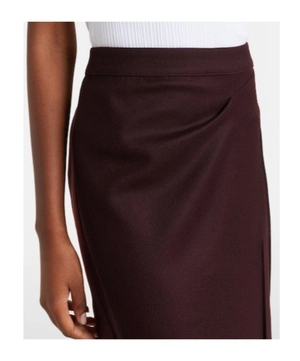 Victoria Beckham Draped Virgin Wool Midi Skirt