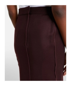 Victoria Beckham Draped Virgin Wool Midi Skirt