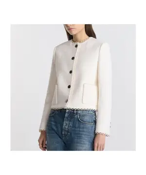 Dior Cropped Jacket With Fan-shaped Trim
