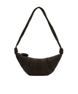 LEMAIRE Croissant Medium Leather Shoulder Bag - Black