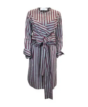 Victoria Beckham Striped Tie Detailed Wrap Skirt