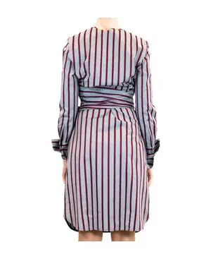Victoria Beckham Striped Tie Detailed Wrap Skirt