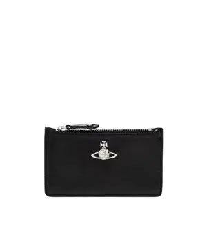 VIVIENNE WESTWOOD Logo Plaque Zipped Card Case - Black