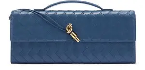 Bottega Veneta Andiamo Long Clutch With Top Handle - Blue