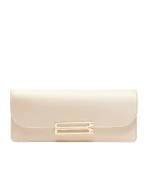 Victoria Beckham Dorian East-west Satin Clutch - Nude