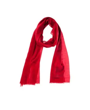 Emporio Armani Long Fringed Scarf - Red