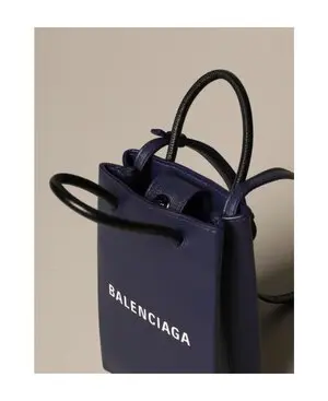 Balenciaga Shopping Phone Holder Handbag - Black