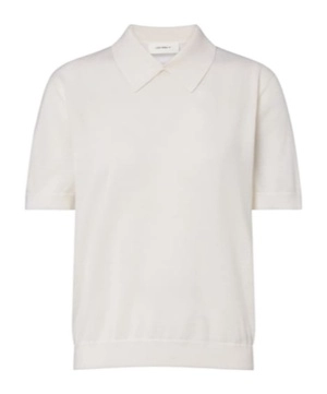 LISA YANG Short-sleeved Cashmere Polo Shirt - White