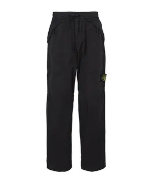 Stone Island Drawstring Straight-leg Trousers - Black