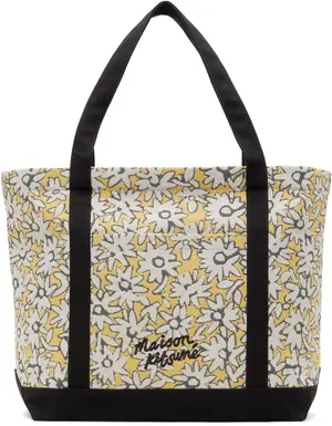 Maison Kitsuné Daisy Field Large Jacquard Tote - Black