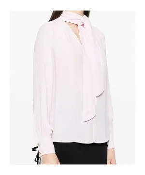 Elisabetta Franchi Tie Neck Georgette Blouse - White