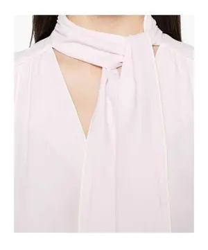 Elisabetta Franchi Tie Neck Georgette Blouse - White