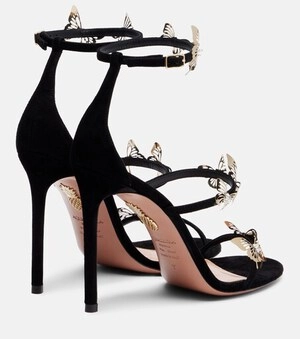 AQUAZZURA Solid Color Suede Sandals