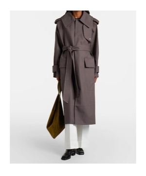 Victoria Beckham Philippa Cotton Trench Coat - Black