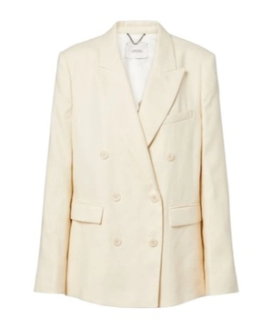 Dorothee Schumacher Casual Sophistication Linen And Cotton Blazer - White