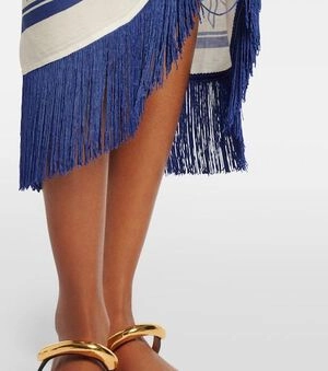 Simkhai Fringed Printed Linen-blend Beach Cover-up