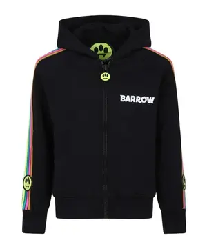 BARROW Stripe-detailed Zip-up Hoodie - Black