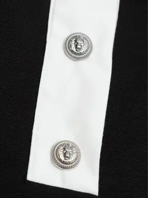 Balmain Long-sleeved Dress With Lapels And Logo Detail