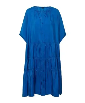 JOSEPH Emile Pleated Midi Dress - Blue