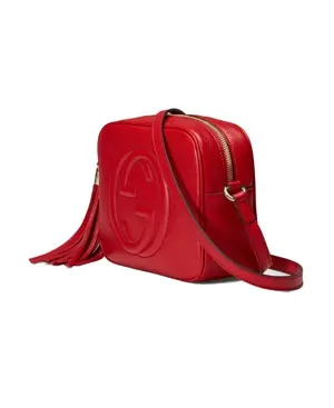 Gucci Soho Disco Small Leather Shoulder Bag - Red
